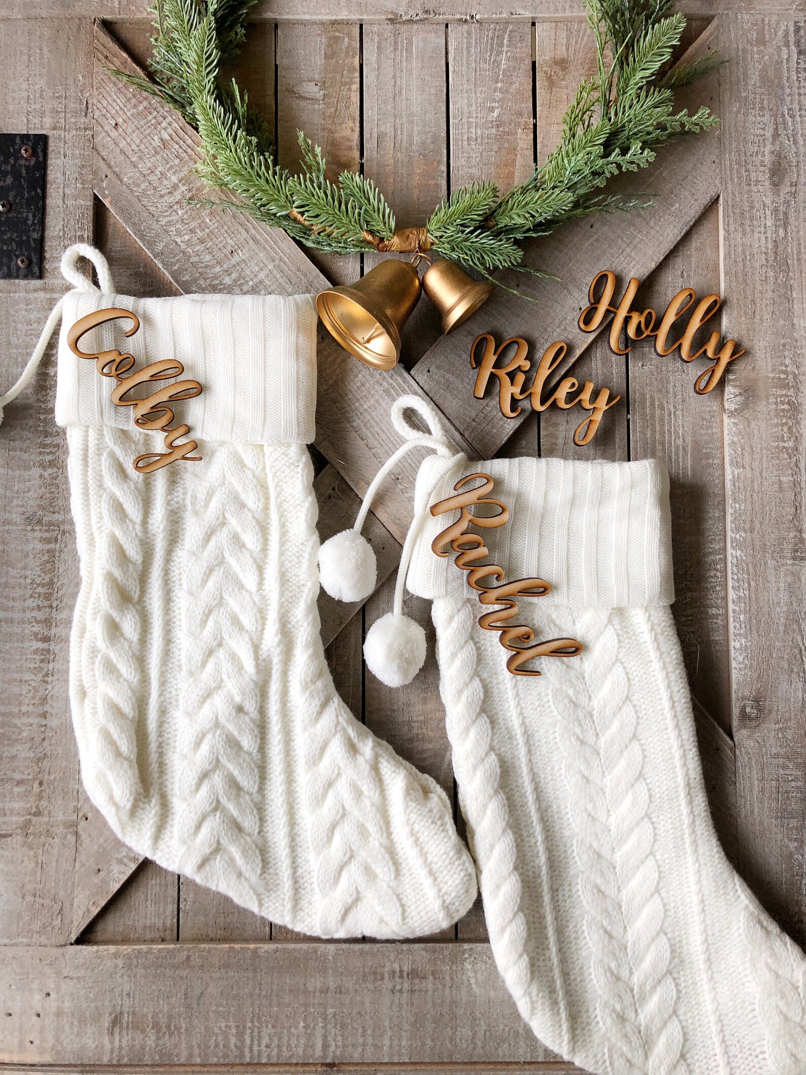 Stocking Name Tags Christmas Stocking Names Wood Words - Etsy
