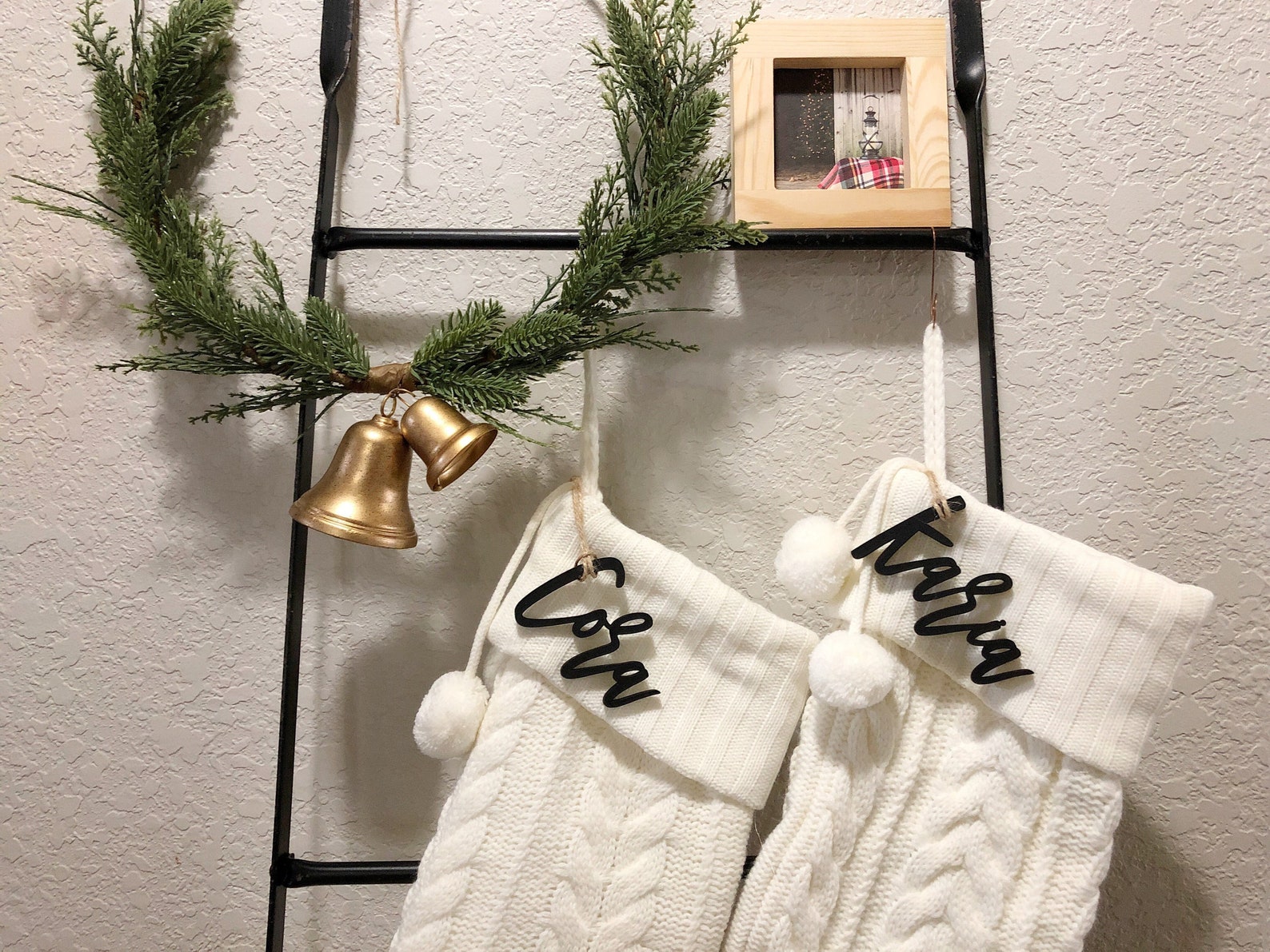 Stocking Name Tags Christmas Stocking Names Wood Words | Etsy