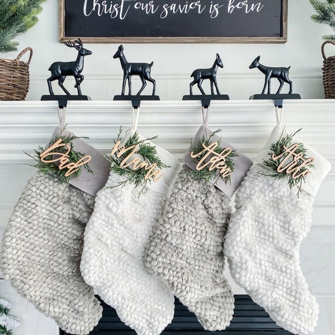 Stocking Name Tags | Christmas Stocking Names | Wood Words | Wood Word ...