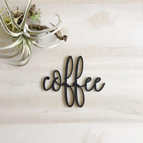Wooden Laser Cut Coffee Sign Coffee Sign Wood Words - Etsy
