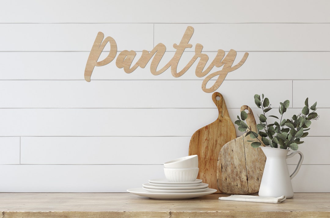 Pantry Pantry Sign Wood Words Wood Word Cutout Wood Word Signs Laser ...
