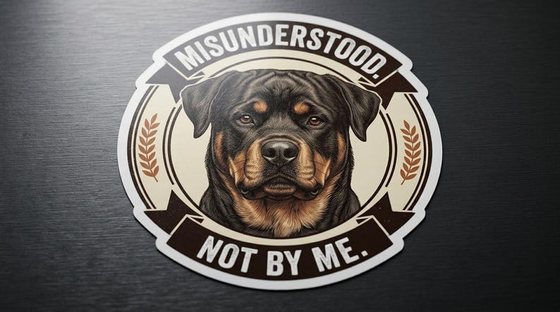 Rottweiler Sticker | Rottweiler Vinyl Decal | Misunderstood Not By Me ...