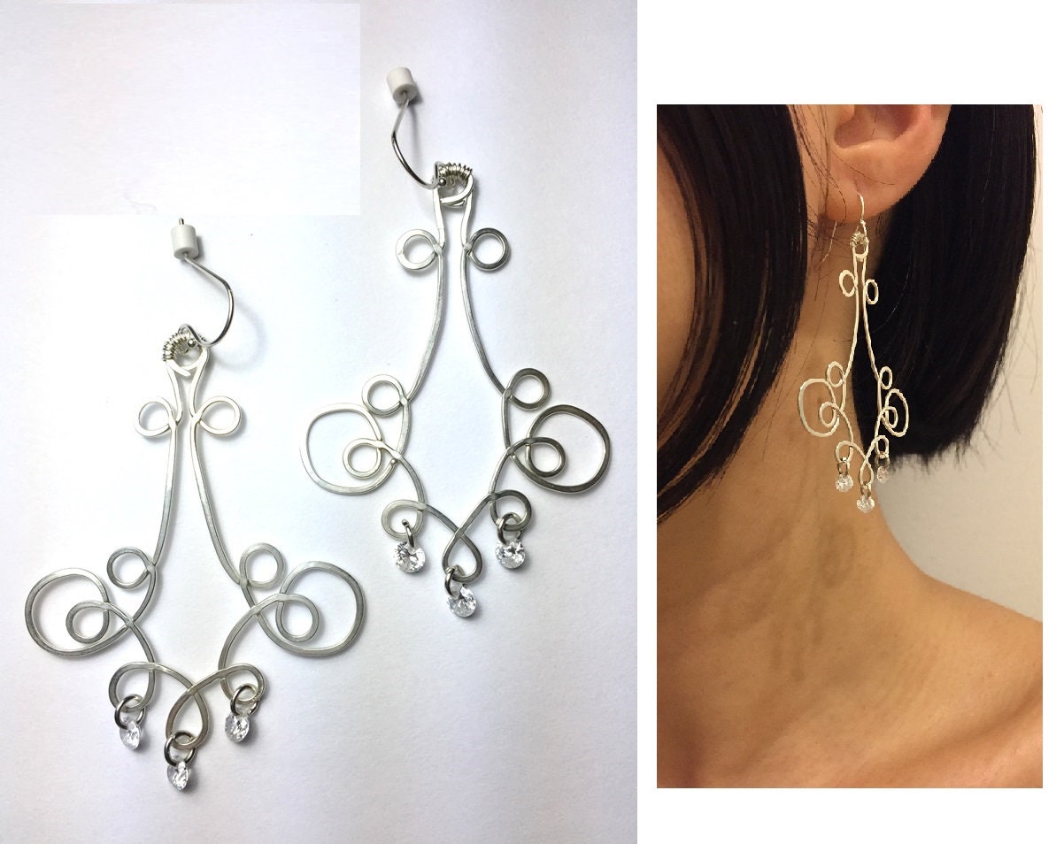 Unusual Earrings Evening Earrings Romantic Earrings Edgy - Etsy UK