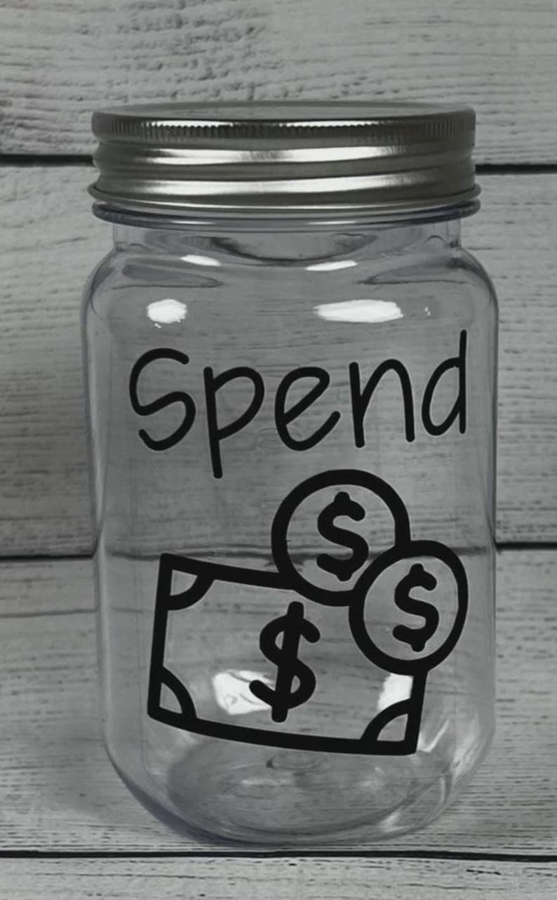 Save Spend Give Jar Set – 3-piece Money Lesson Jars – Personalized ...