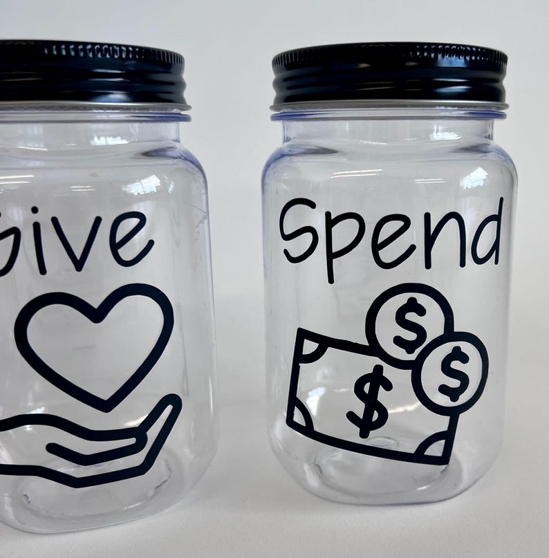 Save Spend Give Invest Jar Set – 4-piece Money Lesson Jars ...