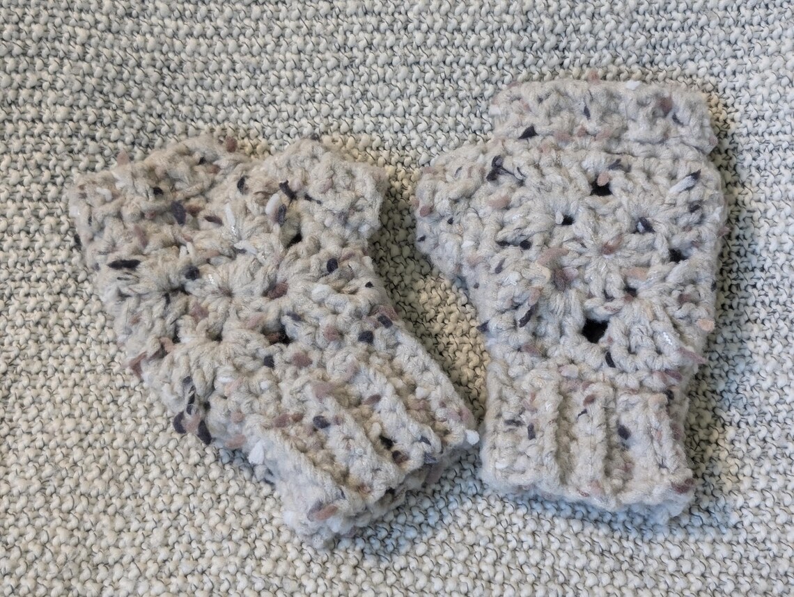 Granny Square Fingerless Gloves - Etsy