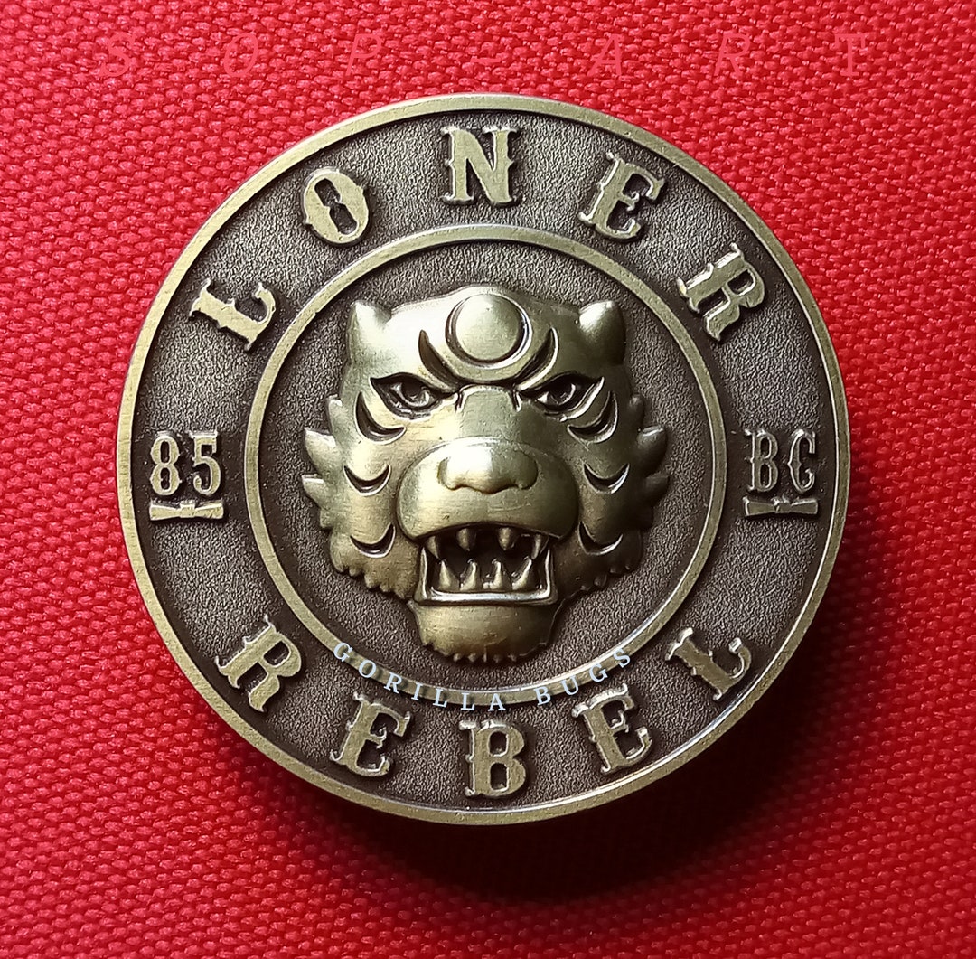 Loner / Rebel Biker Enamel Pin BRONZE Finish - Etsy