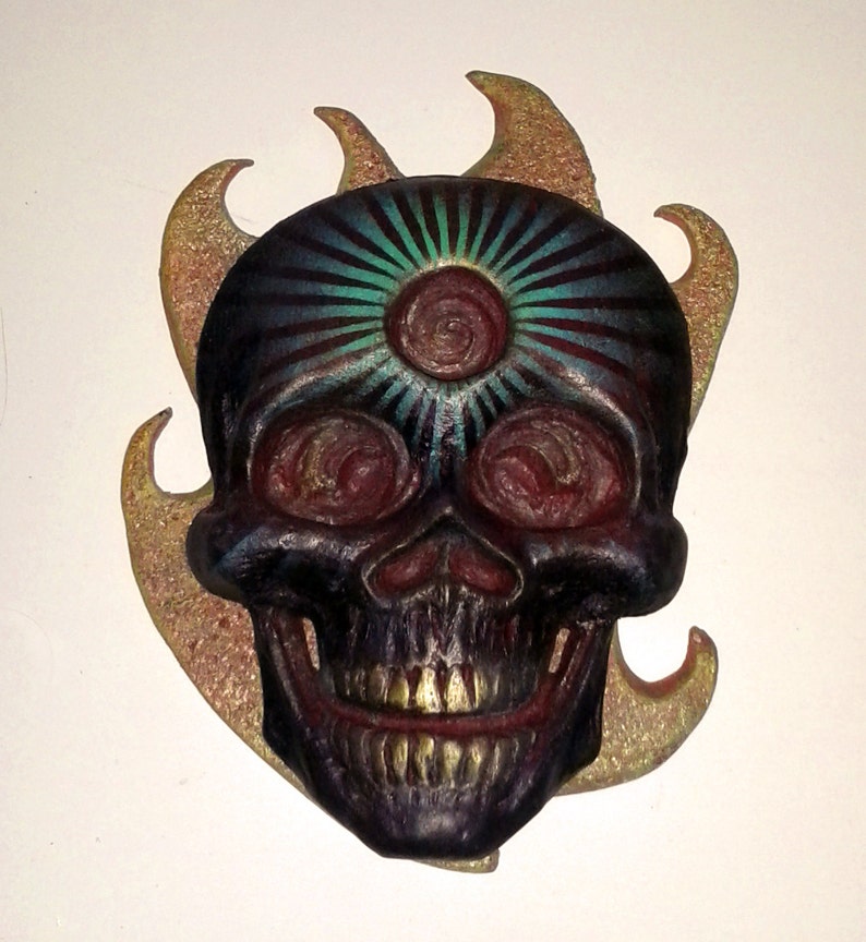 Radiant Third Eye Skull Original Wall Sculpture OOAK - Etsy