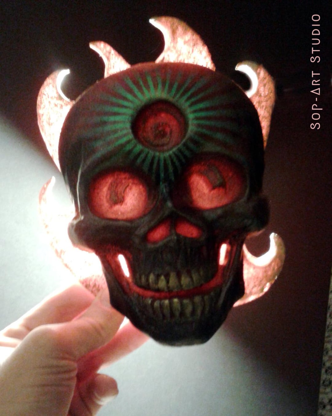 Radiant Third Eye Skull Original Wall Sculpture OOAK - Etsy