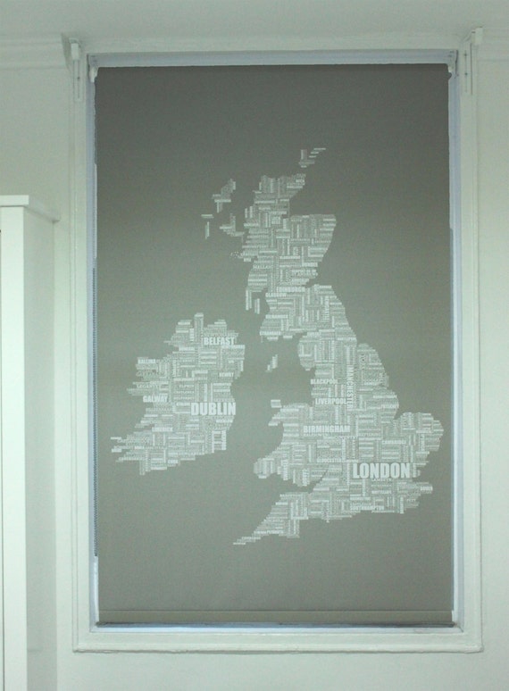 United Kingdom Typography Graphic Window Shade | Etsy