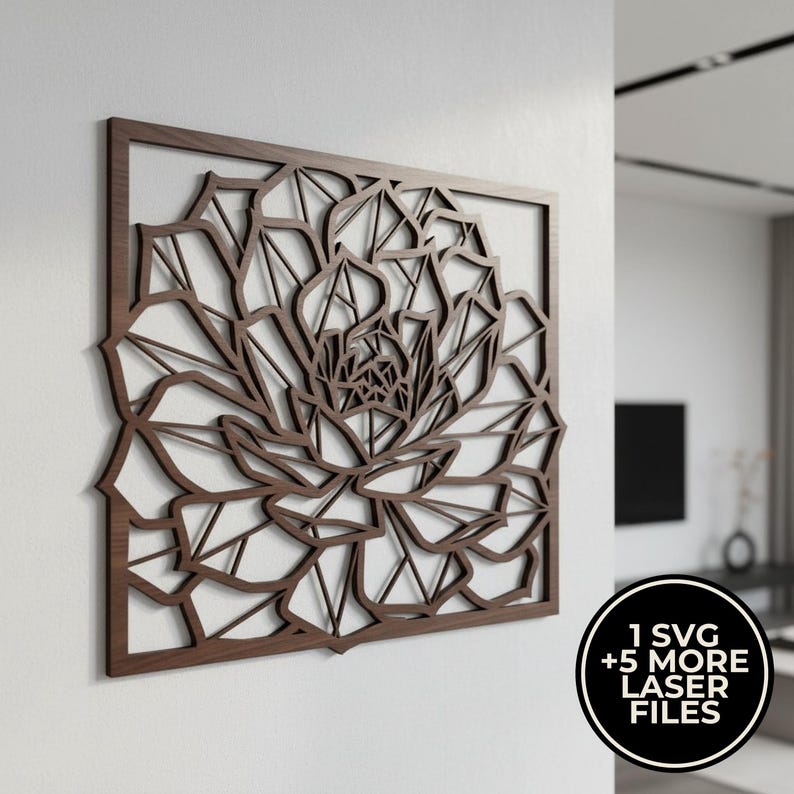 Echeveria SVG Laser Cut File | Echeveria Wall Art Glowforge Xtool ...