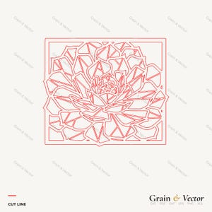Echeveria SVG Laser Cut File | Echeveria Wall Art Glowforge Xtool ...