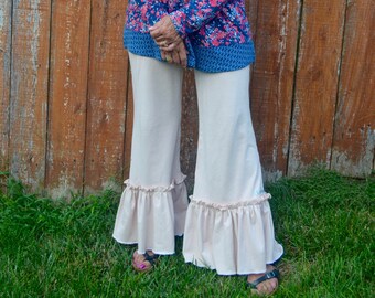 Women ruffle pants | Etsy