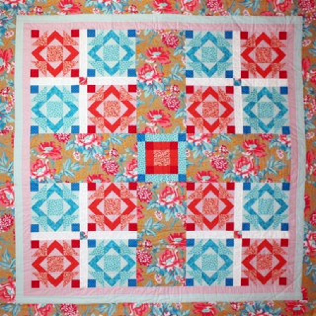 Quilt Pattern - PDF Trixie's Homeland Queen Size Quilt, Original Design ...