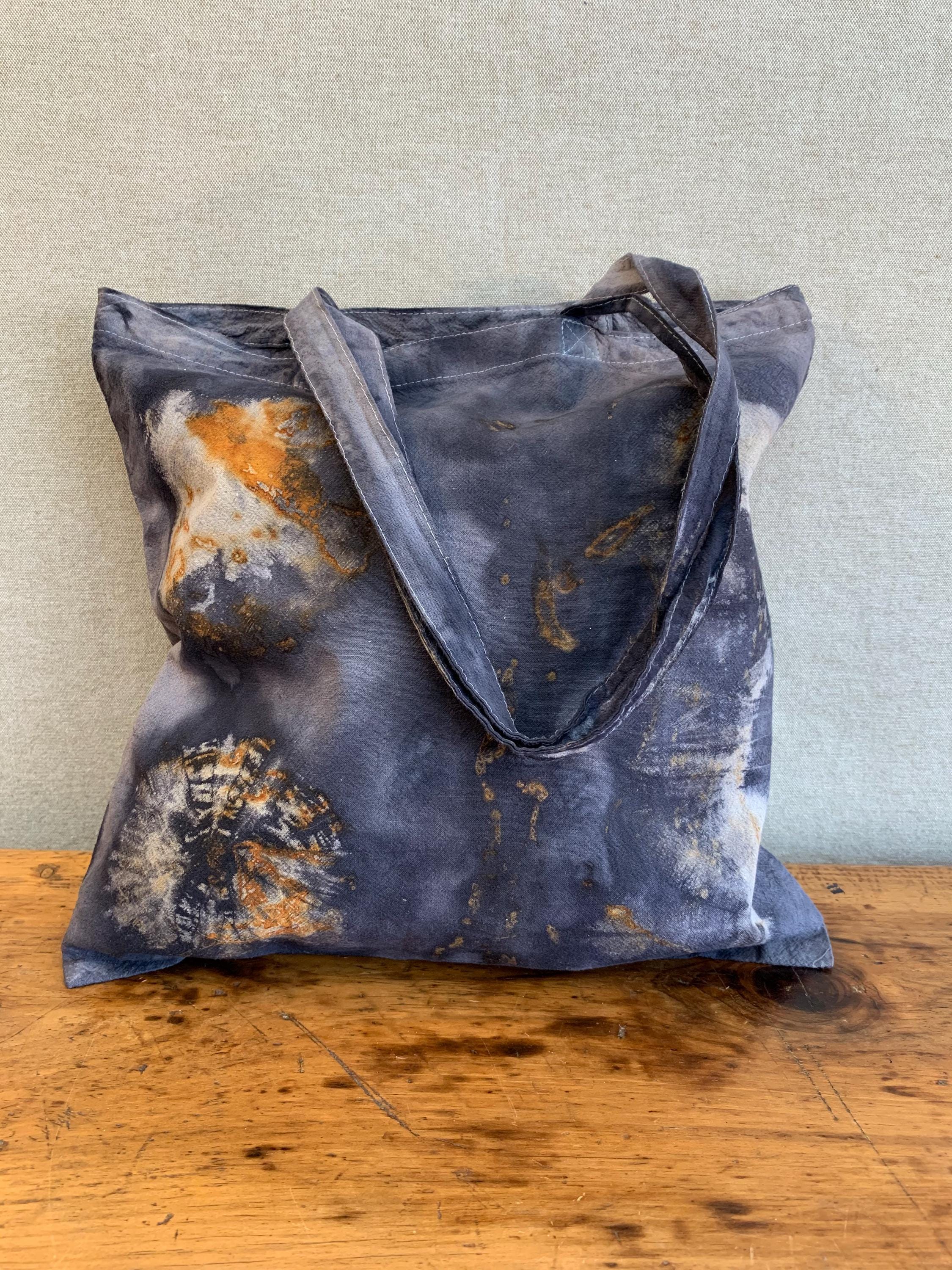 Rust and Plant Dyed Canvas Tote Bag Medicine Bag Spirit Tote - Etsy