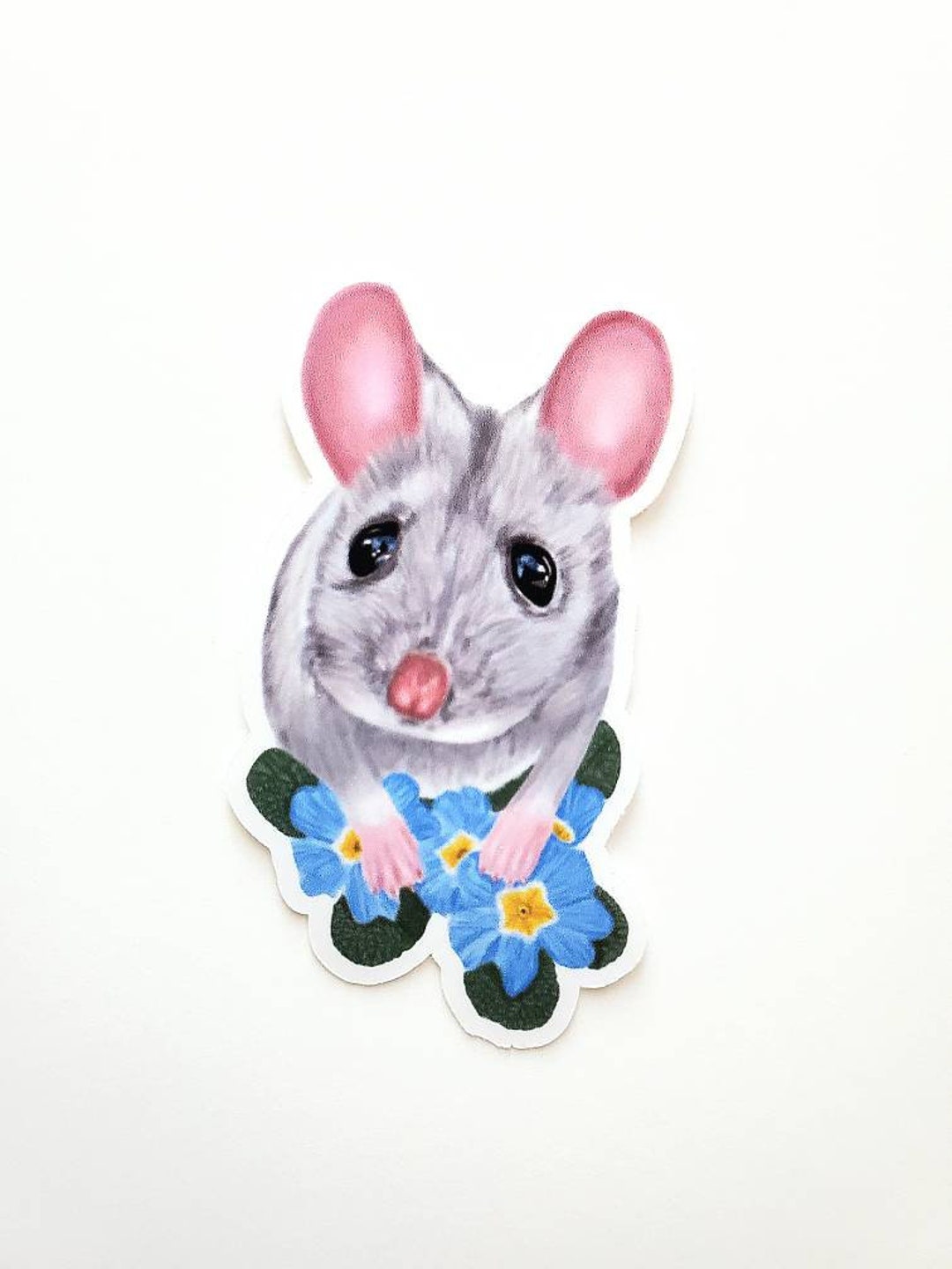 Mouse and Primrose Sticker - Etsy