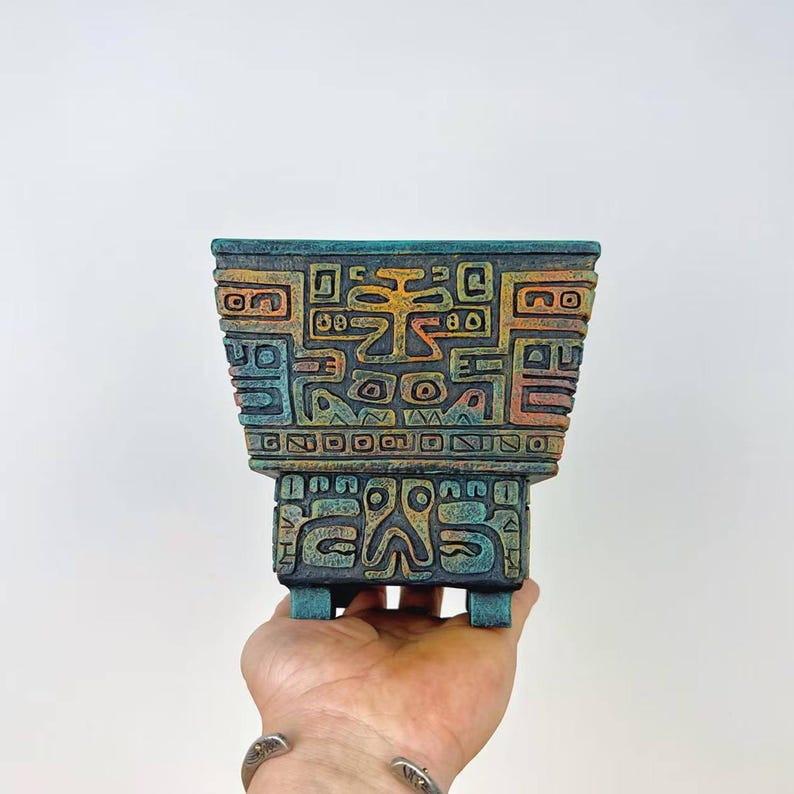 Mystic Butterfly Square Ding Planter, Self-watering Ancient Style ...