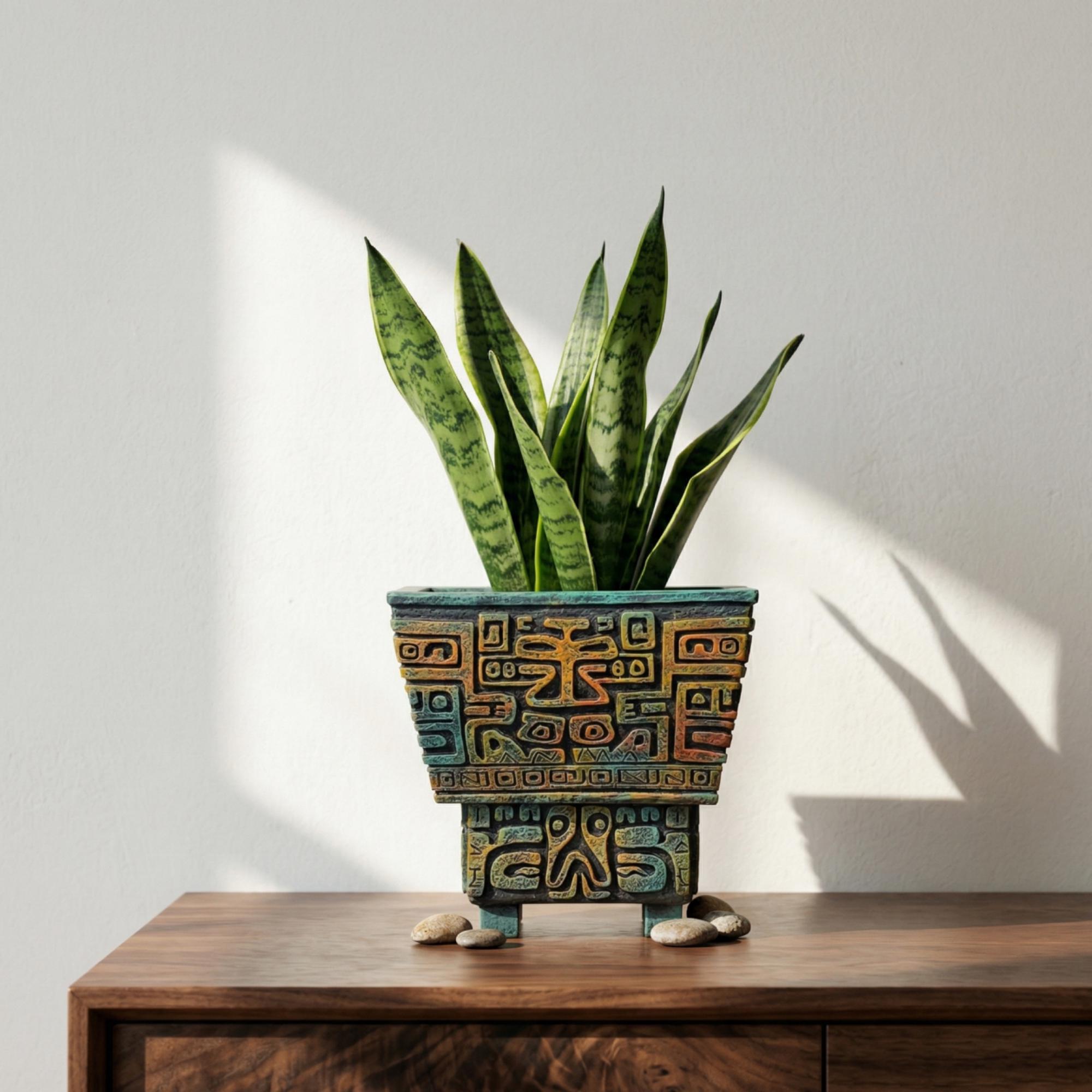 Mystic Butterfly Square Ding Planter, Self-watering Ancient Style ...