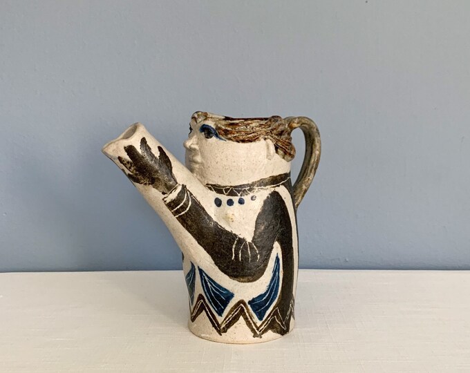 Vintage Studio Pottery Figural Pitcher - Signed - Etsy