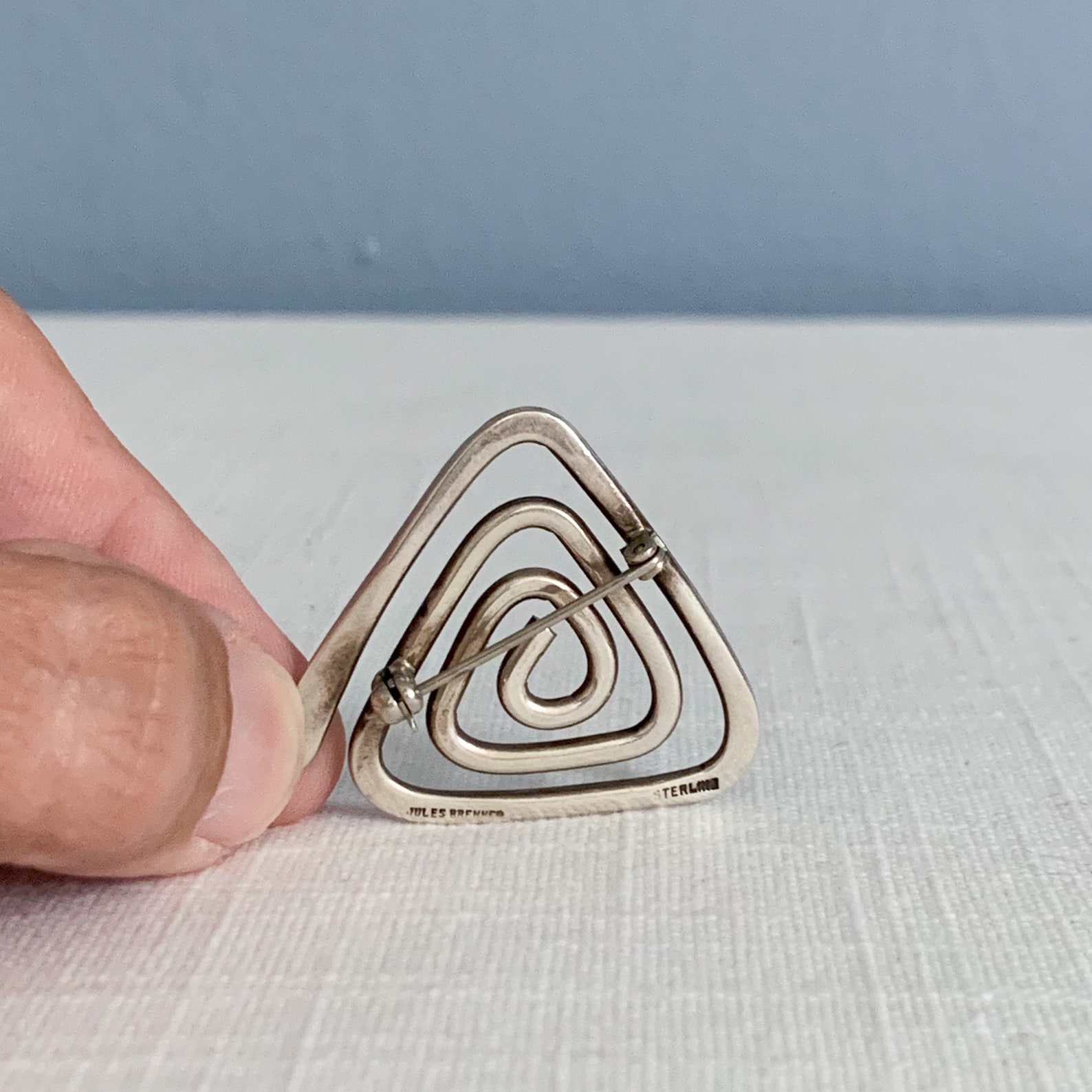 Vintage Jules Brenner Silver Modernist Triangular Spiral | Etsy