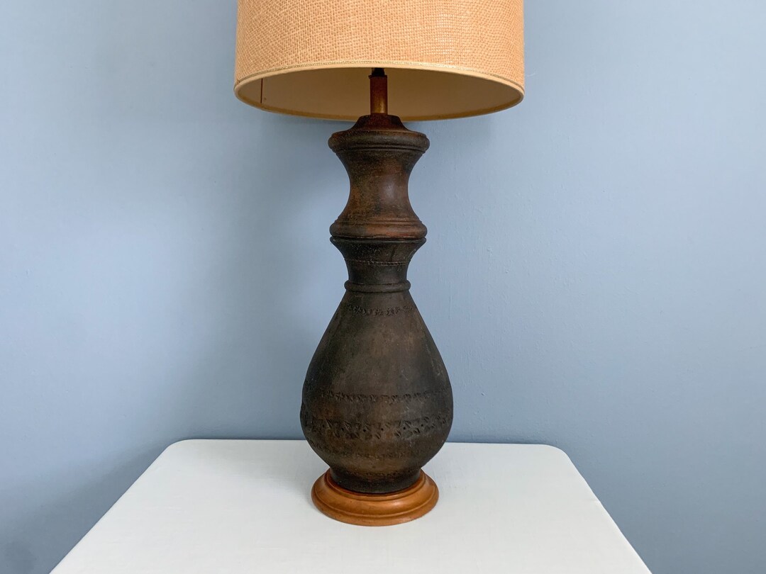 Large Vintage Mid Century Bitossi Lamp With Etruscan Glaze - Etsy