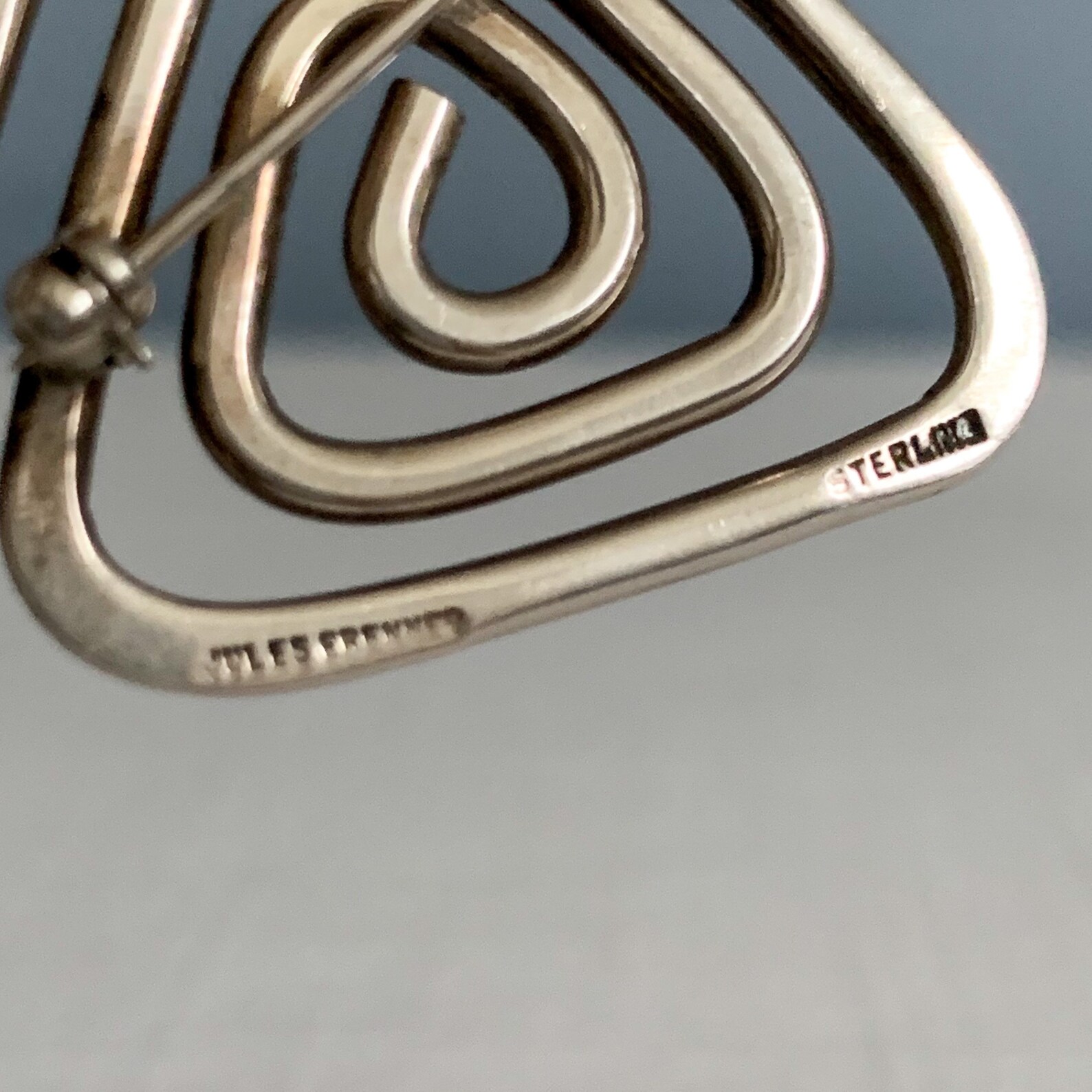 Vintage Jules Brenner Silver Modernist Triangular Spiral | Etsy