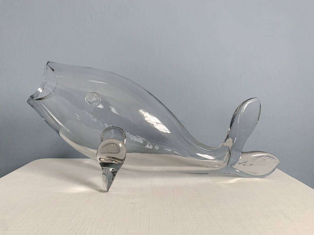 Vintage Clear Blenko Glass Fish Vase by Winslow Anderson - 971L - Etsy