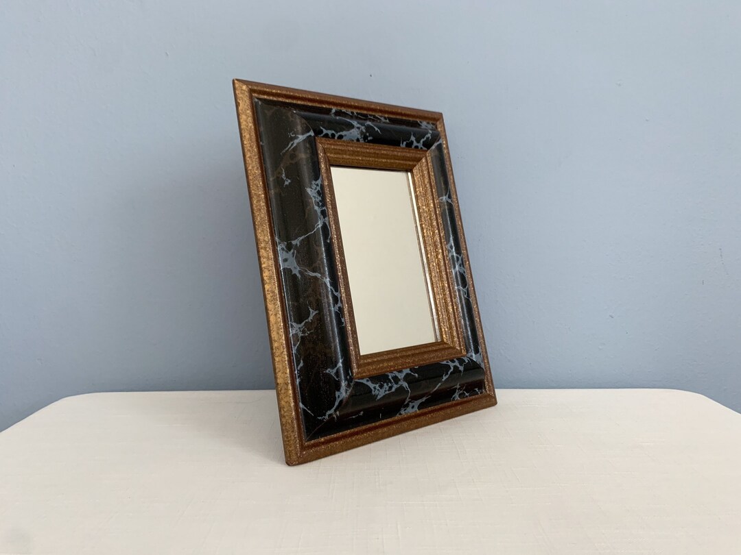 Vintage Faux Marble and Gilt Mirror Frame - Handmade in Israel - Etsy