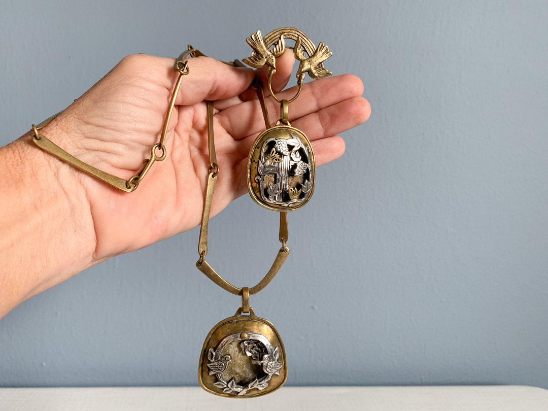 Vintage Retired Jeep Collins Sterling Silver Brass Doves Cross ...