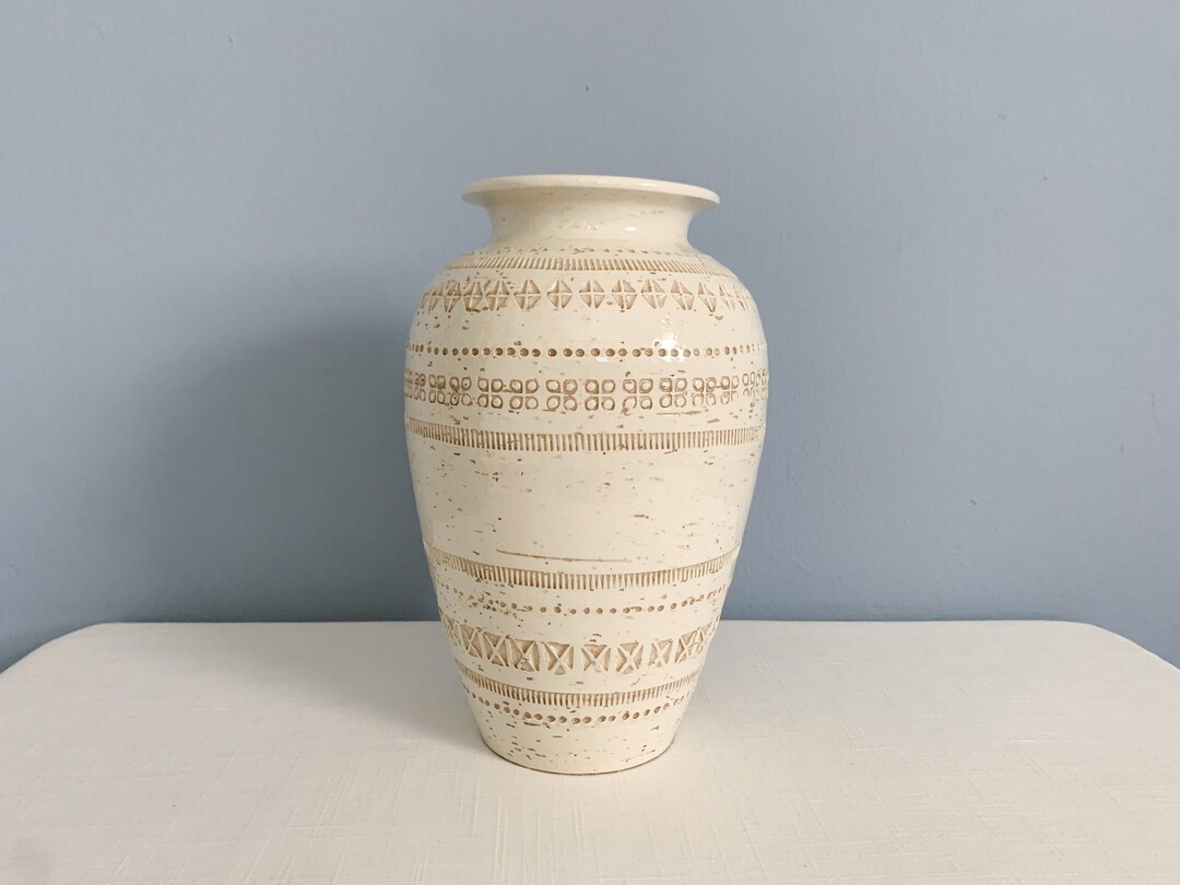 Vintage Mid Century Modern Bitossi for Pier 1 Italian Pottery White ...