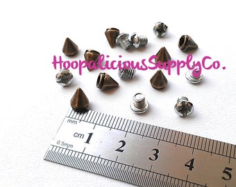 6mm Tall & Narrow Pyramid Morsel Metal Screw Back | Etsy