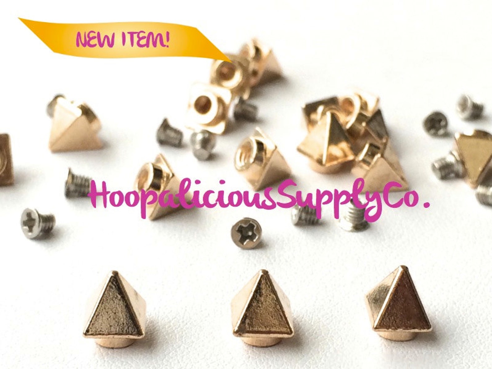 6mm tall & Narrow Pyramid Morsel Metal Screw Back - Etsy