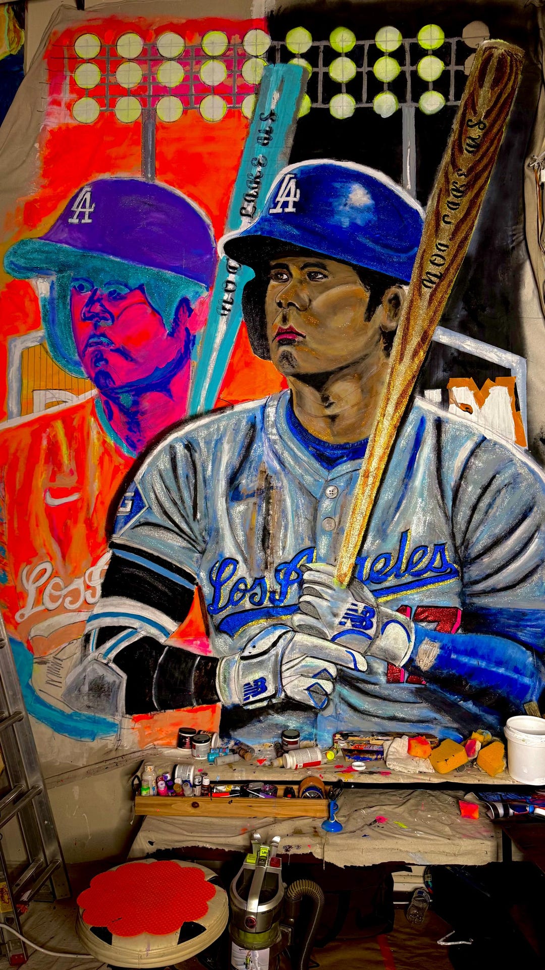 Shohei Ohtani 9ft X 15ft Dodgers Painting • Large Original Acrylic ...