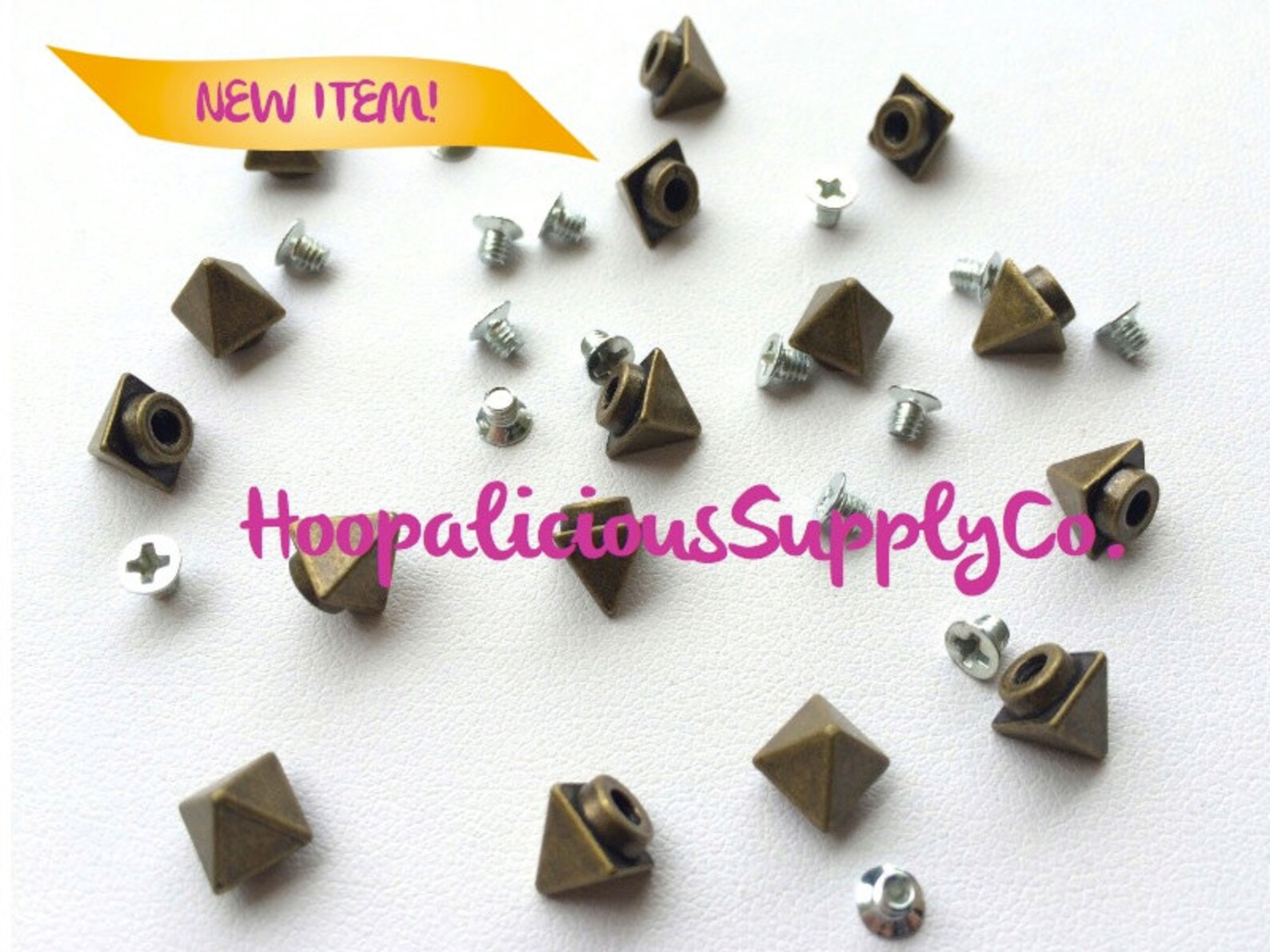 6mm tall & Narrow Pyramid Morsel Metal Screw Back - Etsy