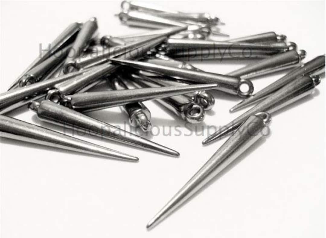 Gun Metal Spike Beads. 22mm or 34mm. High End Supplies. DIY Crafts. T ...