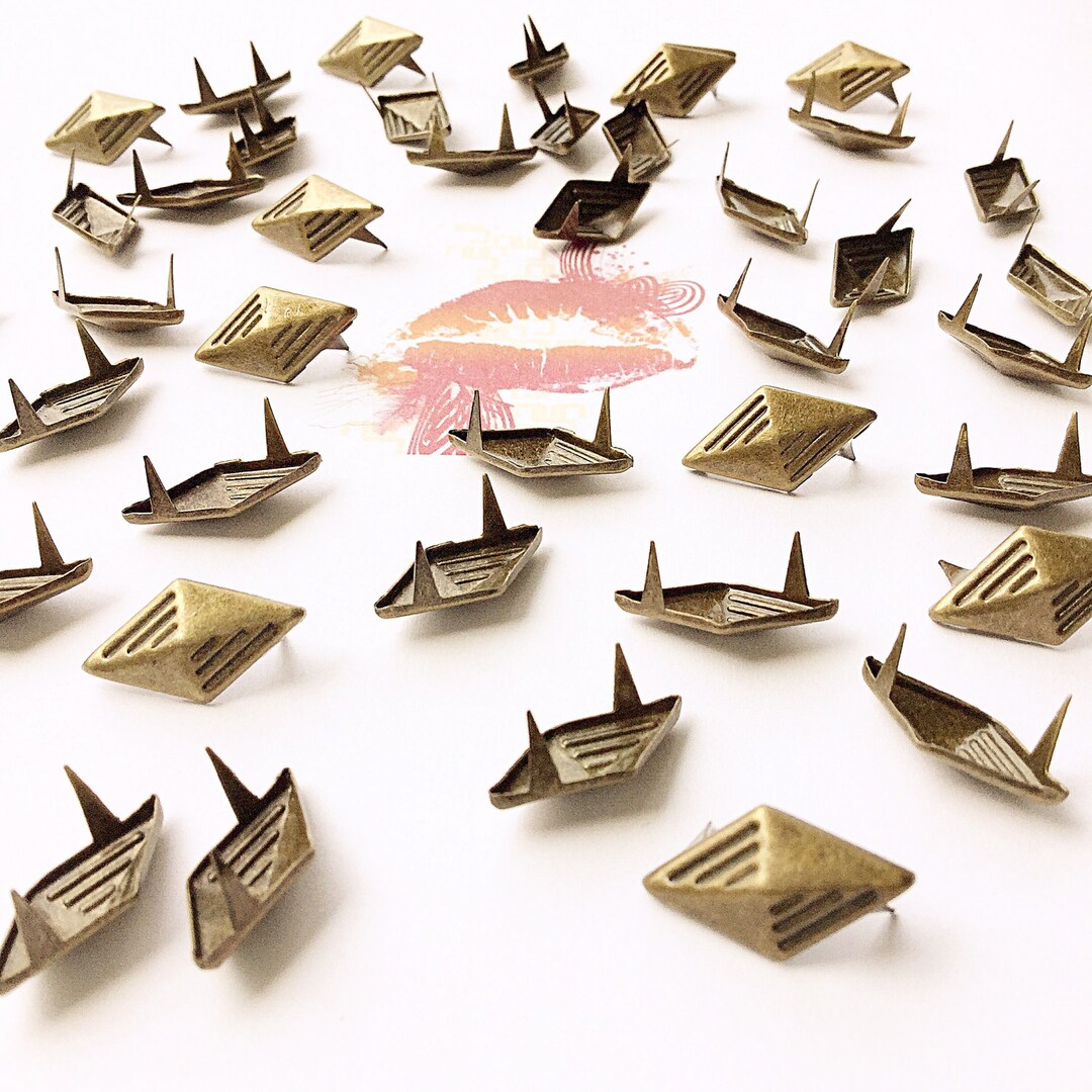 50pc Textured Diamond Shaped Prong Nail Head Studs. for DIY Projects ...