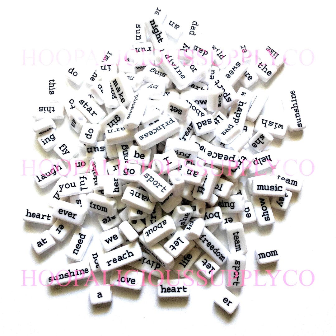 Word Beads. Double-sided Word Tiles With 2mm Hole. Mix & Match Beads ...