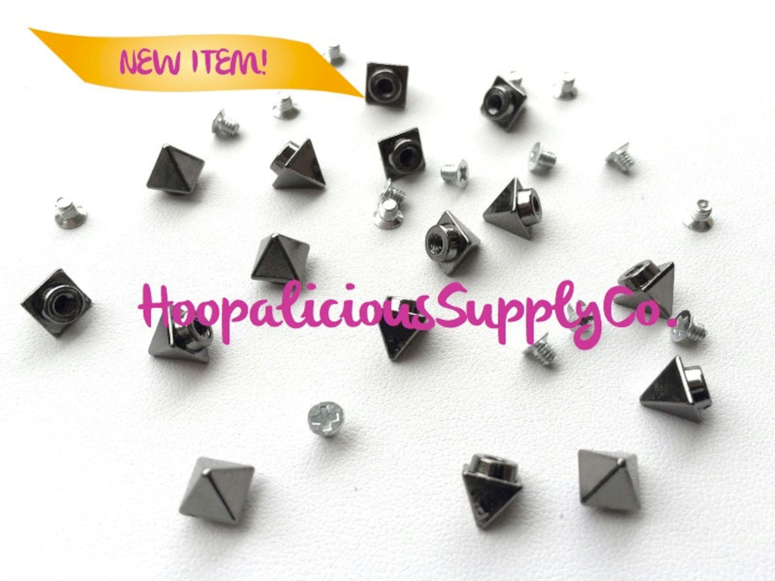 6mm tall & Narrow Pyramid Morsel Metal Screw Back - Etsy