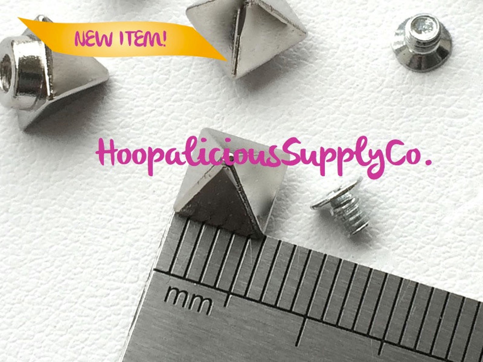 6mm tall & Narrow Pyramid Morsel Metal Screw Back - Etsy