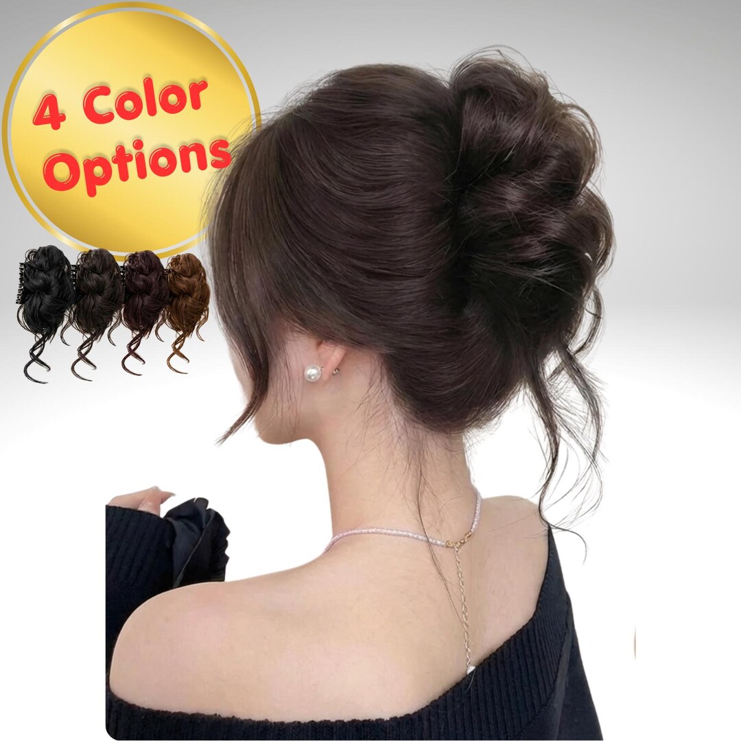 Claw Clip Messy Bun Hair Piece, Synthetic Bun Extension, Easy Clip on ...