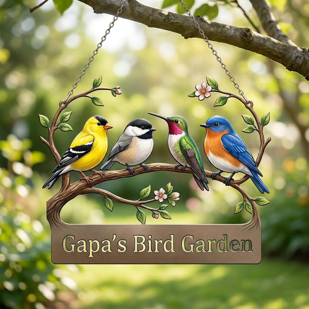Personalized Bird Garden Metal Sign, Custom Name Bird Lover Gift, Metal ...
