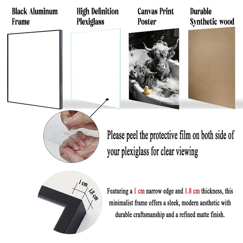 Highland Cow Bathtub Print, Funny Bathroom Wall Decor, Farmhouse Bath ...