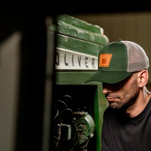 Keystone Oliver Logo Hat, Leather Emblem, Green Mesh - Etsy
