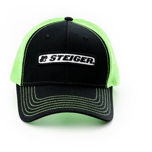 Steiger Tractor Logo Hat, Black With Neon Mesh Back - Etsy