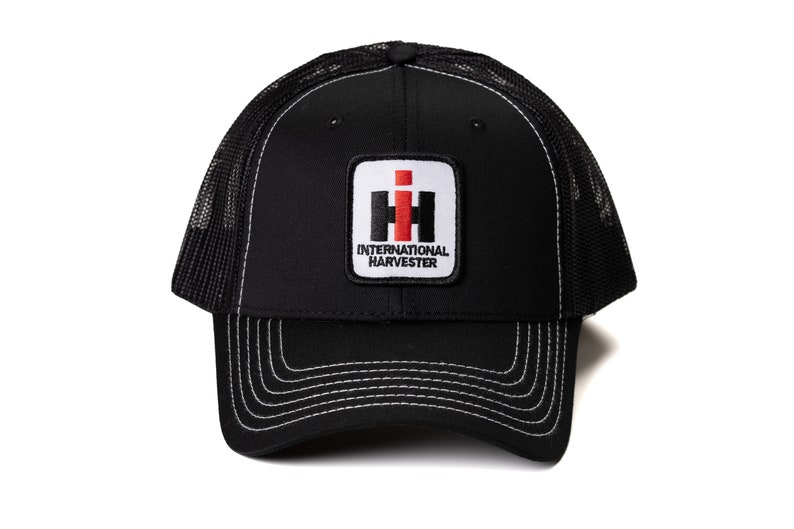 International Harvester IH Logo Hat, Black Mesh With White Accent ...