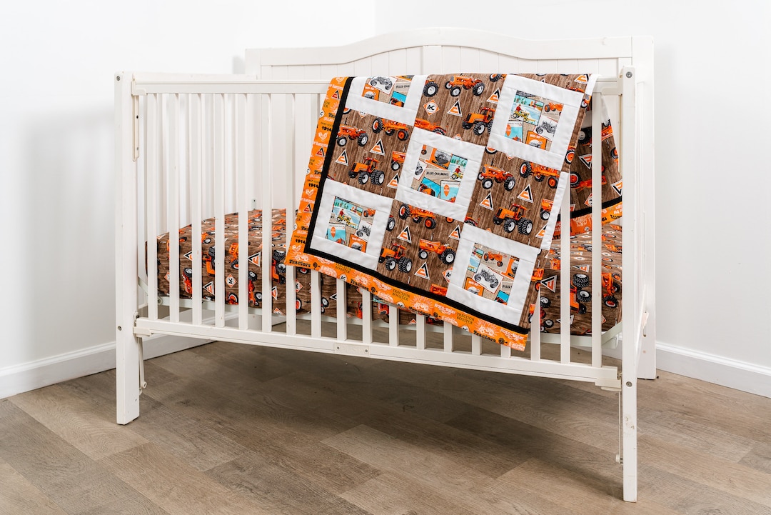 Allis Chalmers Tractor Crib Bedding Set: Quilt and Sheet for Nursery - Etsy