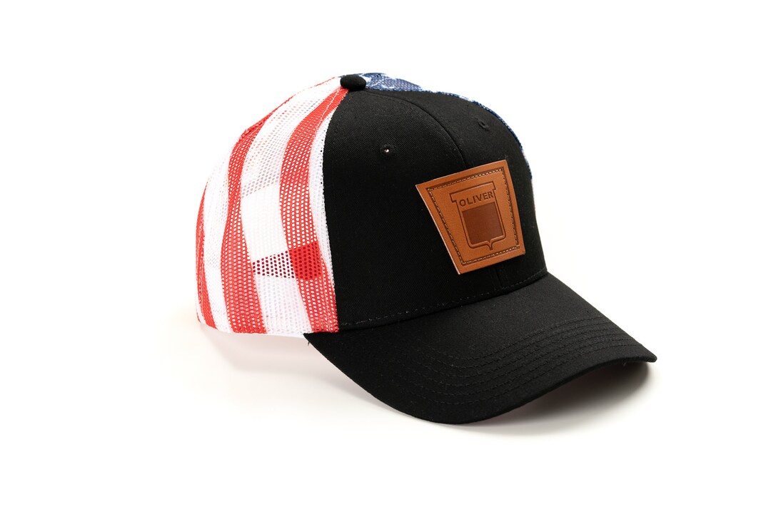 Keystone Oliver Leather Emblem Hat, Flag Mesh - Etsy