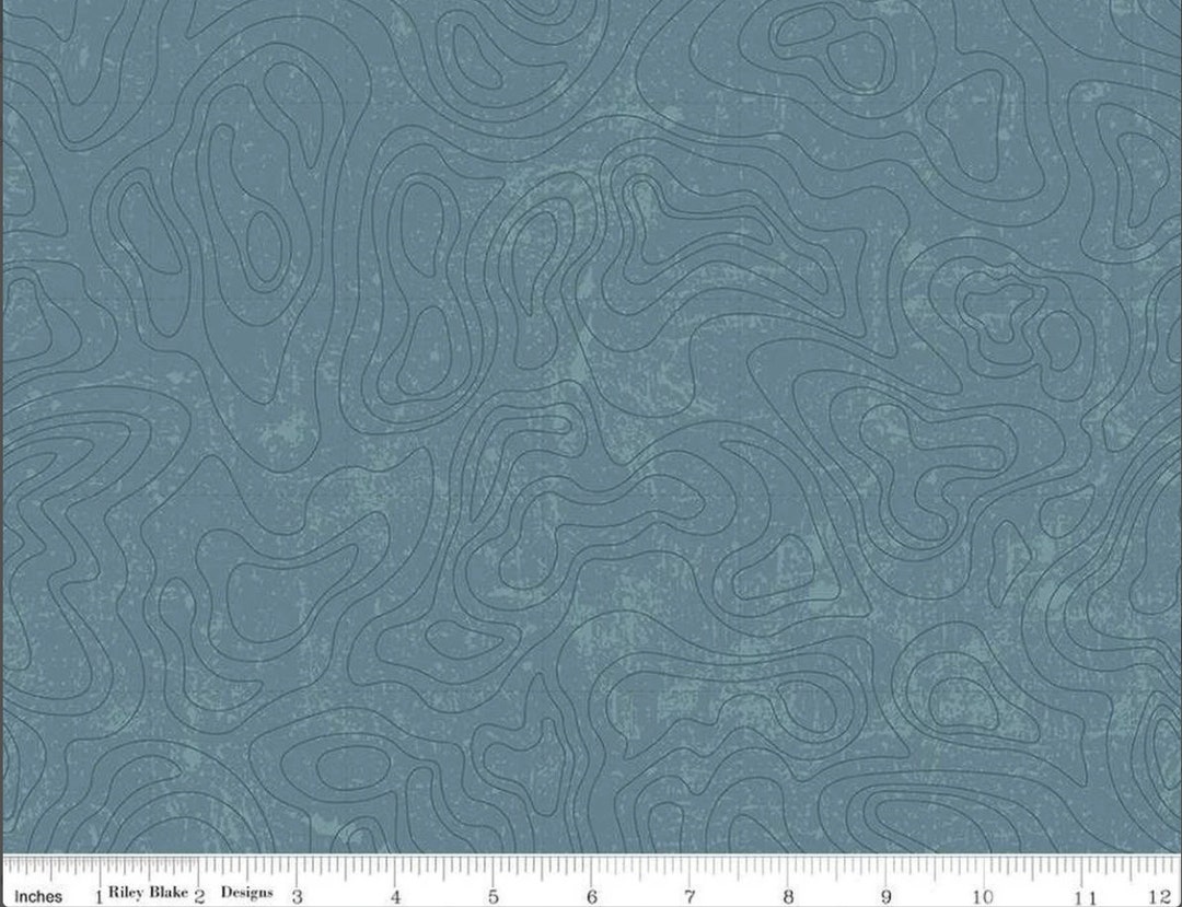 National Parks Fabric, Topographic Map Print, Blue, 3/4 Yard Remnant - Etsy