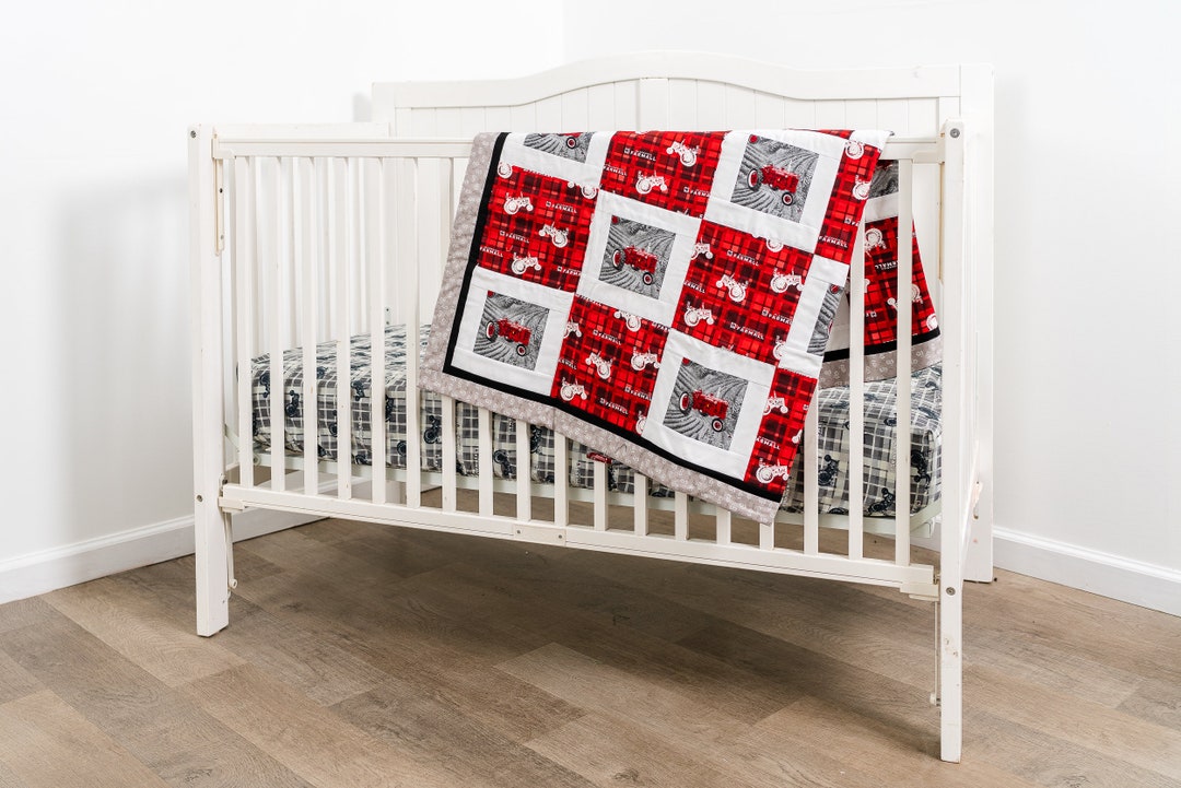 IH Farmall Tractor Crib Bedding Set: Quilt and Sheet for - Etsy