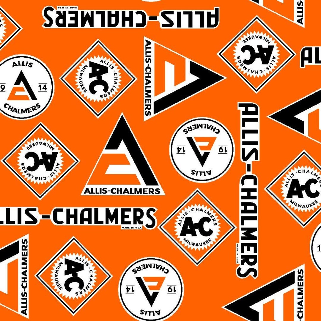 Allis-chalmers Tractor Fabric, Orange Logo Toss Fabric, Sold by the ...